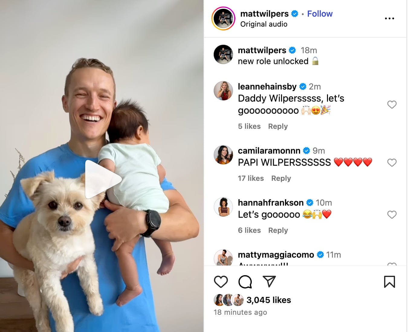 Peloton Instructor Matt Wilpers Announces Birth of First Child ...